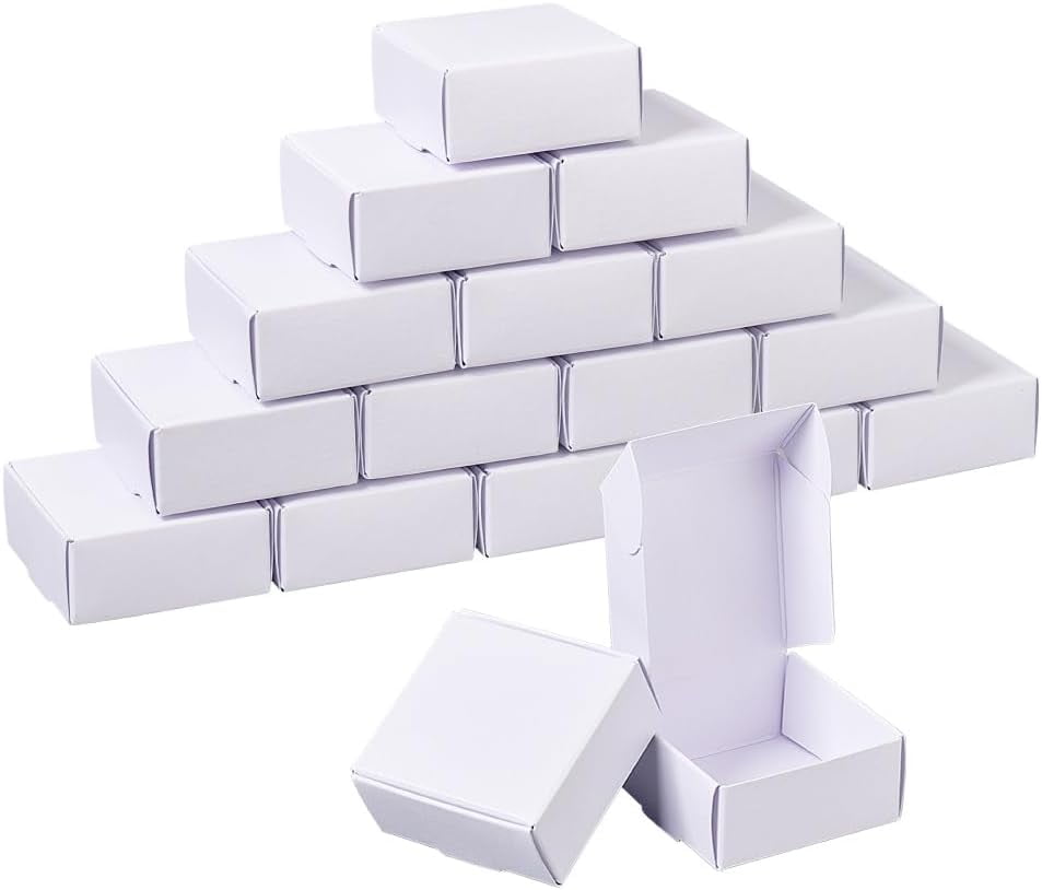 100Pcs Mini Cardboard Boxes 2.2x2.2x1 Inch White Cardboard Gift Boxes ...