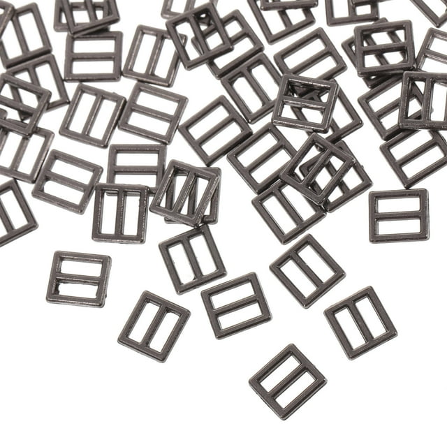 100Pcs Mini Fastener Adjustable Slide Buckle Doll Belt Metal Button Tri ...