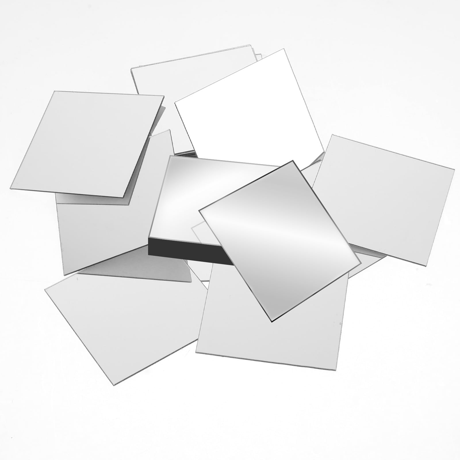 100Pcs Mini Size Square Mirror Tiles 2 inch Adhesive Small Square ...