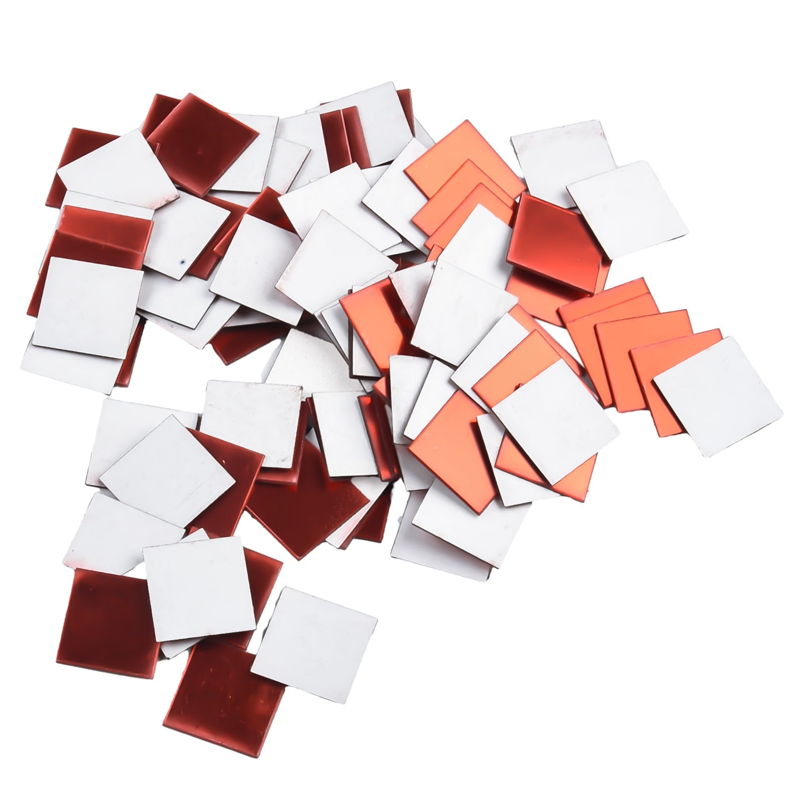 100Pcs Mirrors Mosaic Tiles for Craft Bulk, Red Mirror Tiles Self ...