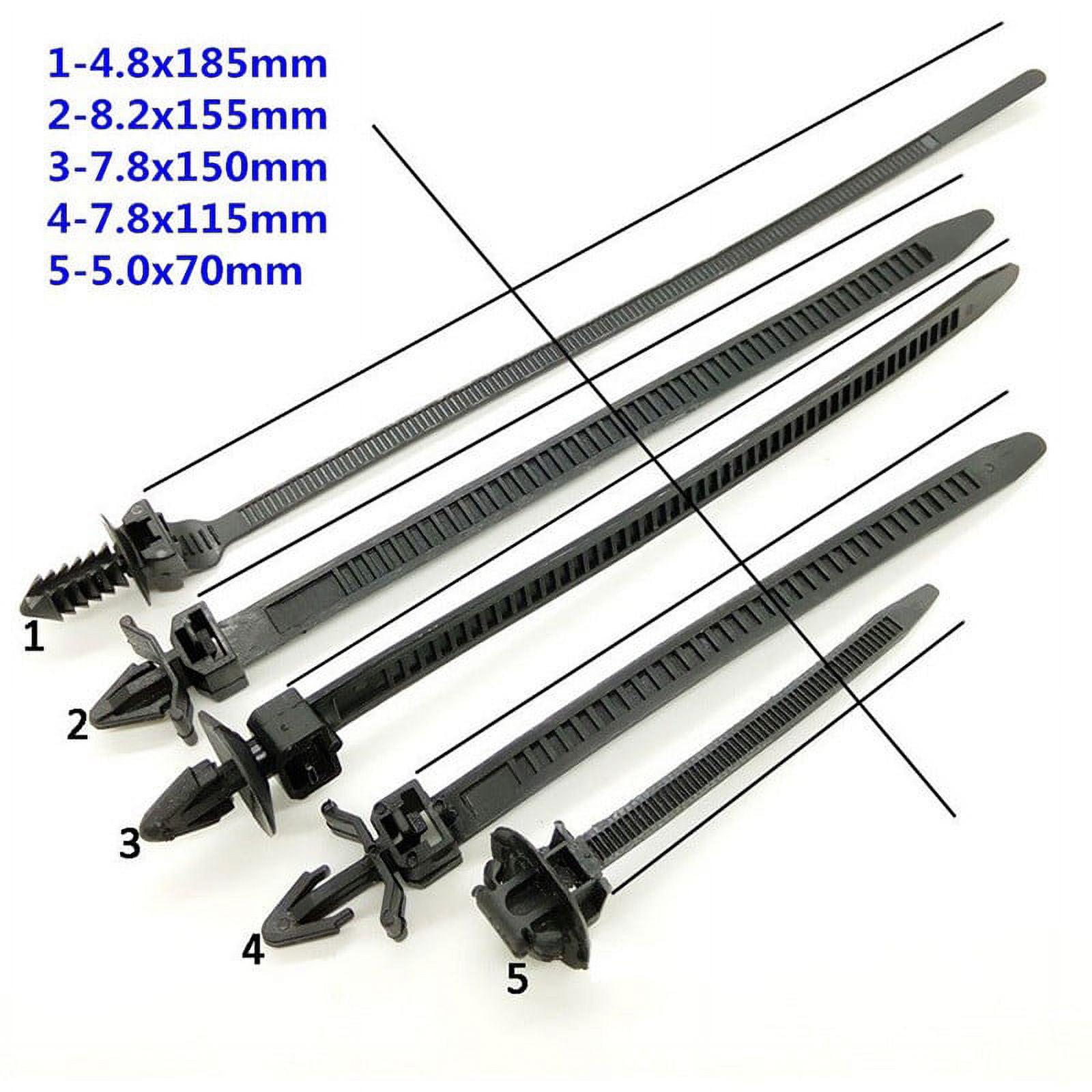 100Pcs Mixed Assorted Nylon Cable Tie Wire Harness Line Fastener Zip ...