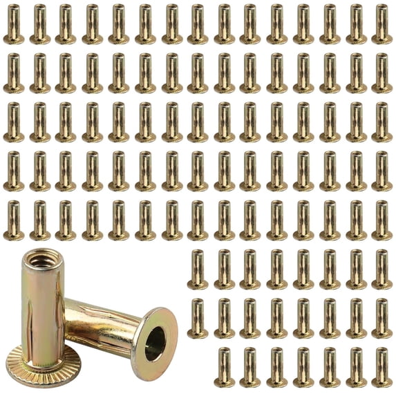100Pcs Multi-Grip Rivet-Nuts, 1/4-20 Rivet Nut Steel Pre-Bulbed Shank ...