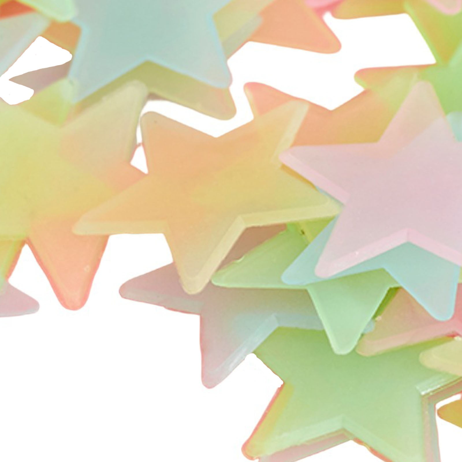 100Pcs Multicolor Glow in The Dark Luminous Stars Fluorescent Reusable ...