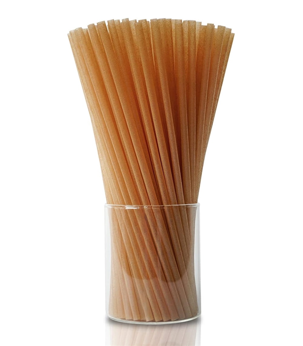 100Pcs Natural Sugarcane Straws,Biodegradable Ecofriendly Straws ...