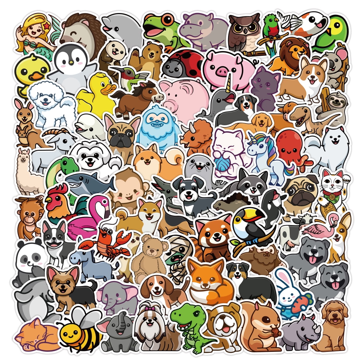 100Pcs Nature Animal Stickers for Kids, Cute Animal Stickers Decals for ...