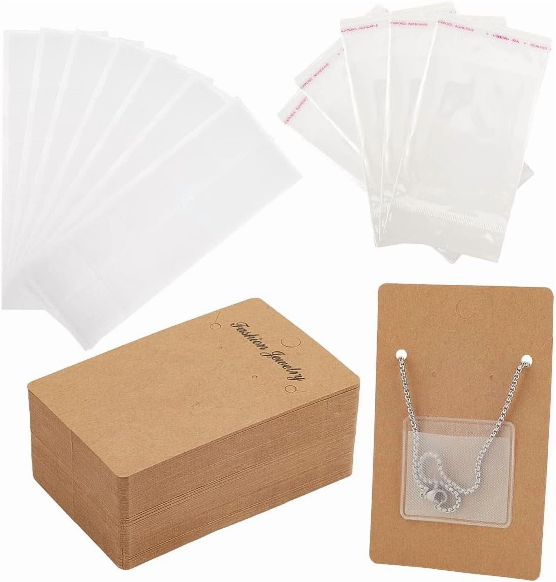 100Pcs Necklace Display Cards Blank Paper Jewelry Holders with 100Pcs ...