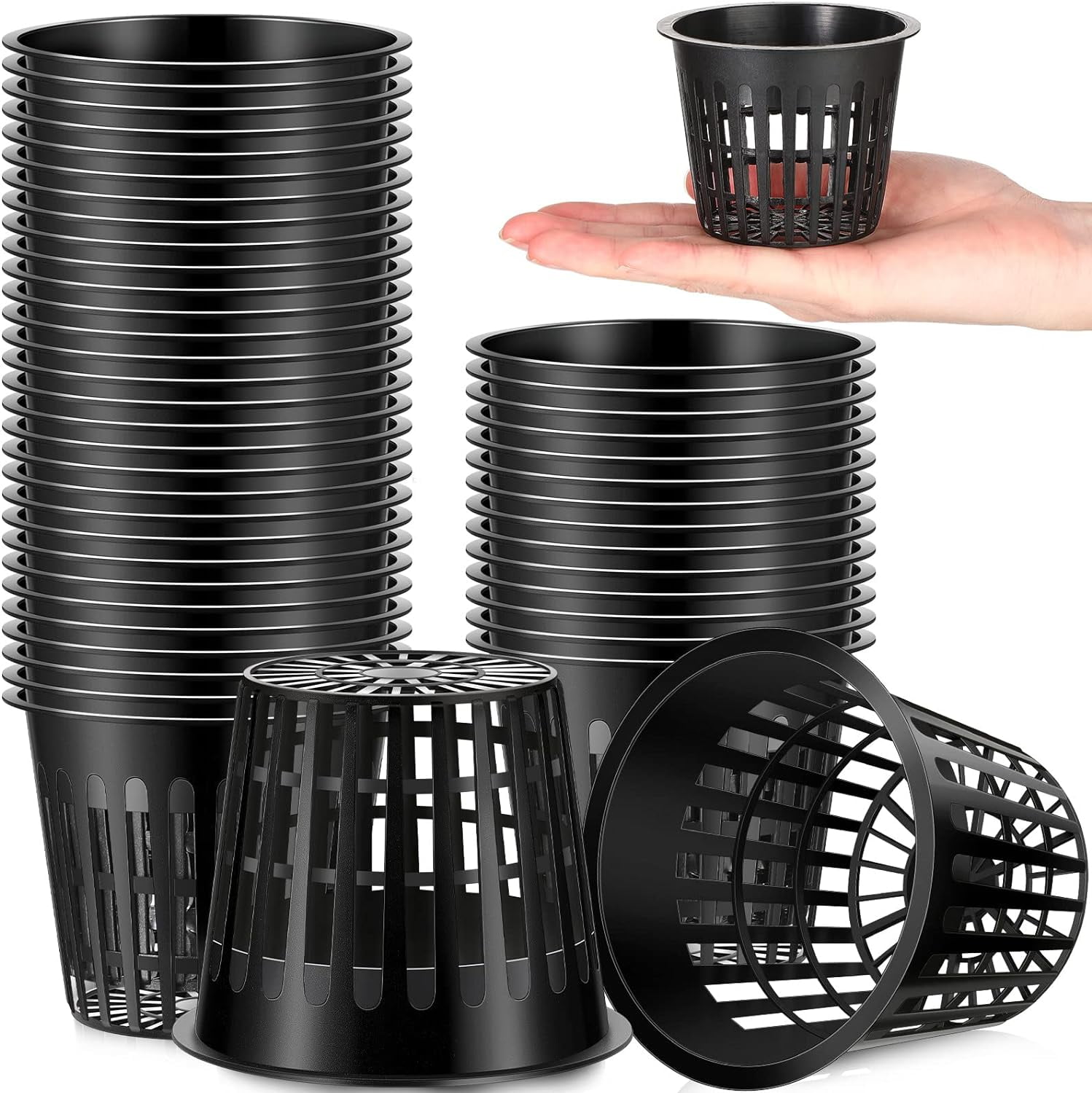 100Pcs Net Pots 3Inch Net Cups Thin Lip Hydroponics Supplies Cups ...