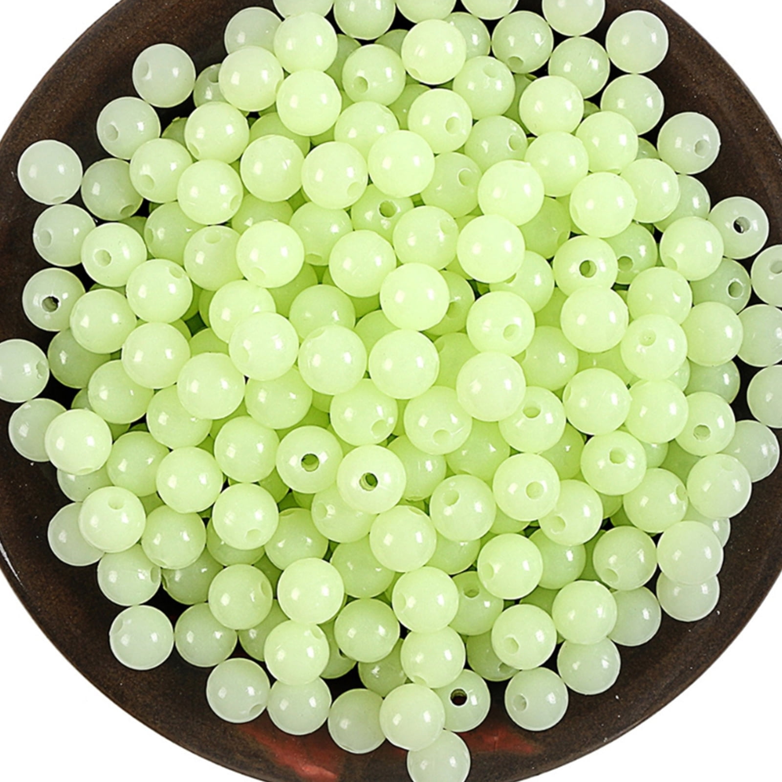 100Pcs NonSlip Round Fishing Rigs Beads Luminously Plastic Fishing Line ...