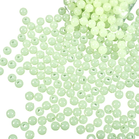 100Pcs NonSlip Round Fishing Rigs Beads Luminously Plastic Fishing Line ...