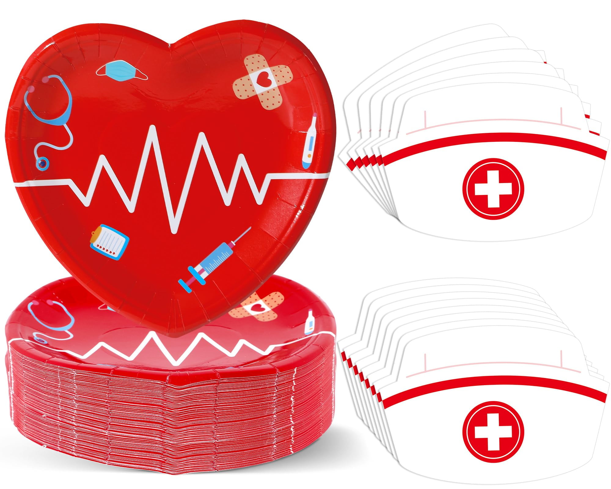 100Pcs Nurse Graduation Paper KEF16 Plates Napkins Set RN Graduate ...