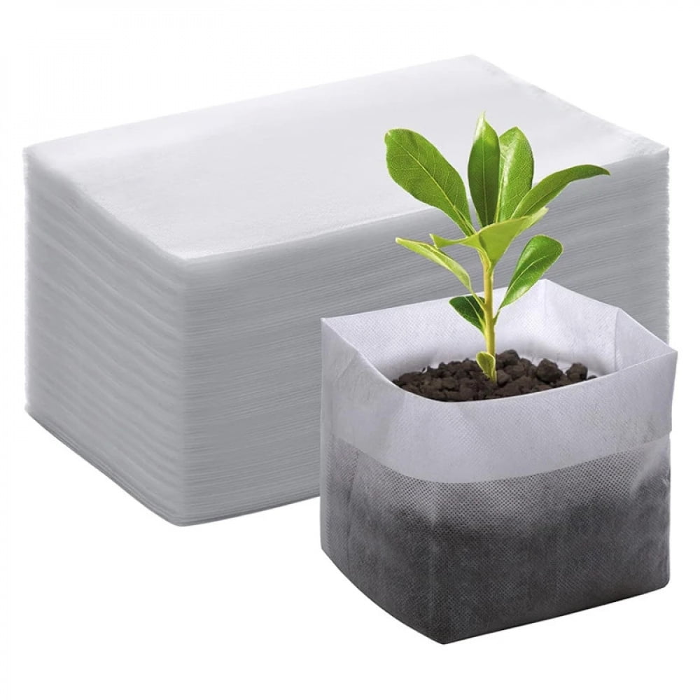100Pcs Nursery Bags Non-Woven Fabric Seedling Bags Biodegradable Plants ...