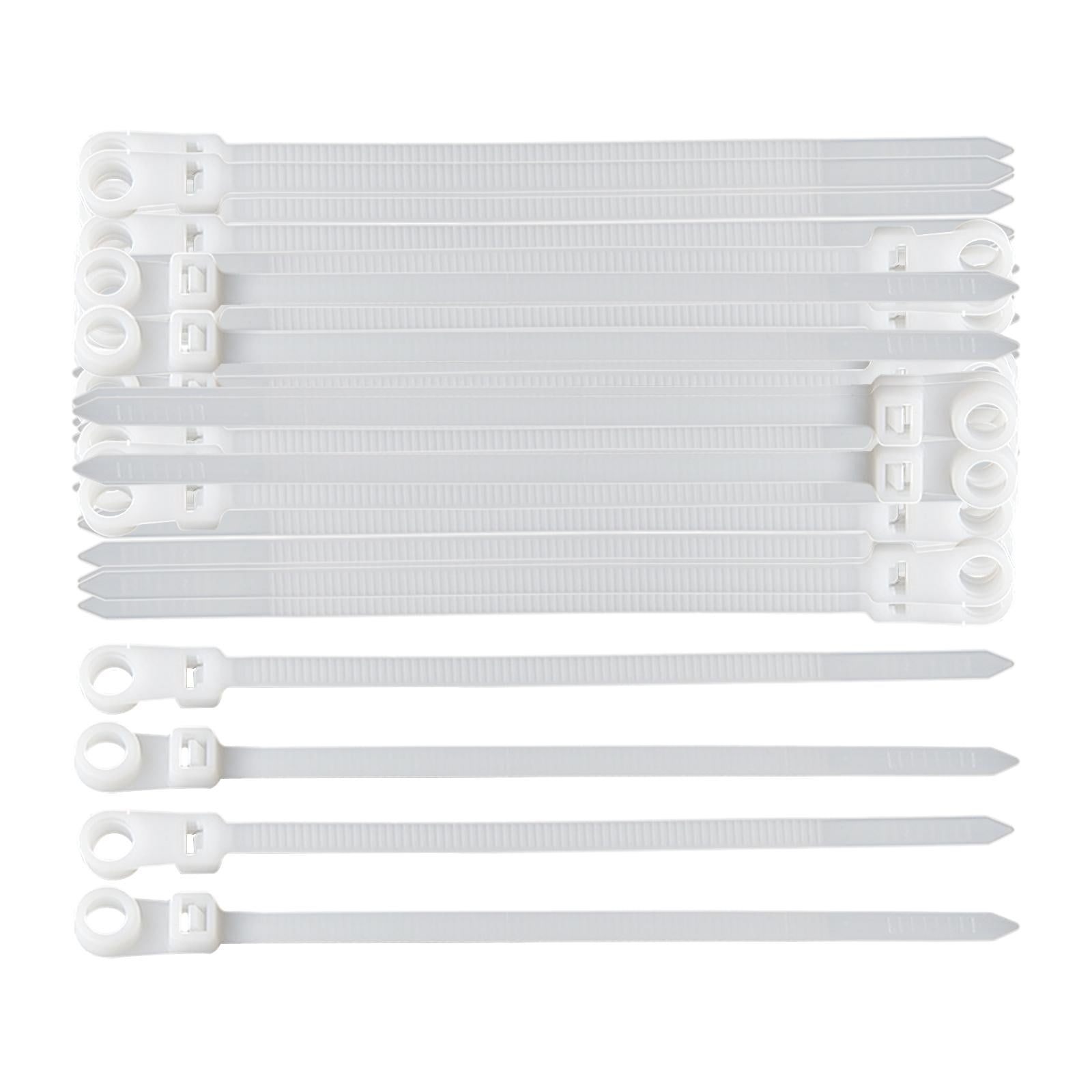 100Pcs Nylon Cable Zips Wire Ties with Screw Hole Small Cable Zips Ties Multipurpose Zip Wire ...