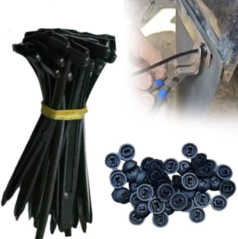 100Pcs Nylon Universal Cable Tie Buckle, Heavy Duty Self-Locking Nylon ...