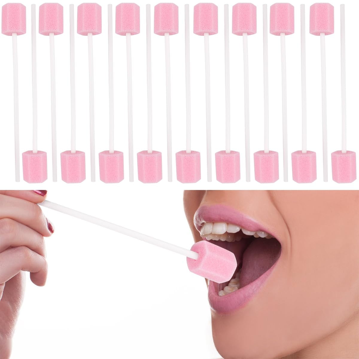 100Pcs Oral Swabs Mouth Cleaning Sponge Sticks Sterile Dental Swabs ...