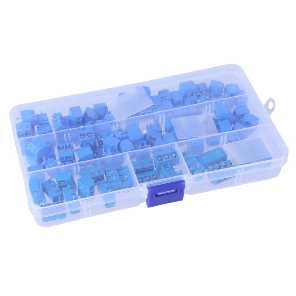 100Pcs PCB Mount Screw Terminals Block 5mm Pitches Straight Pin 2/3 ...