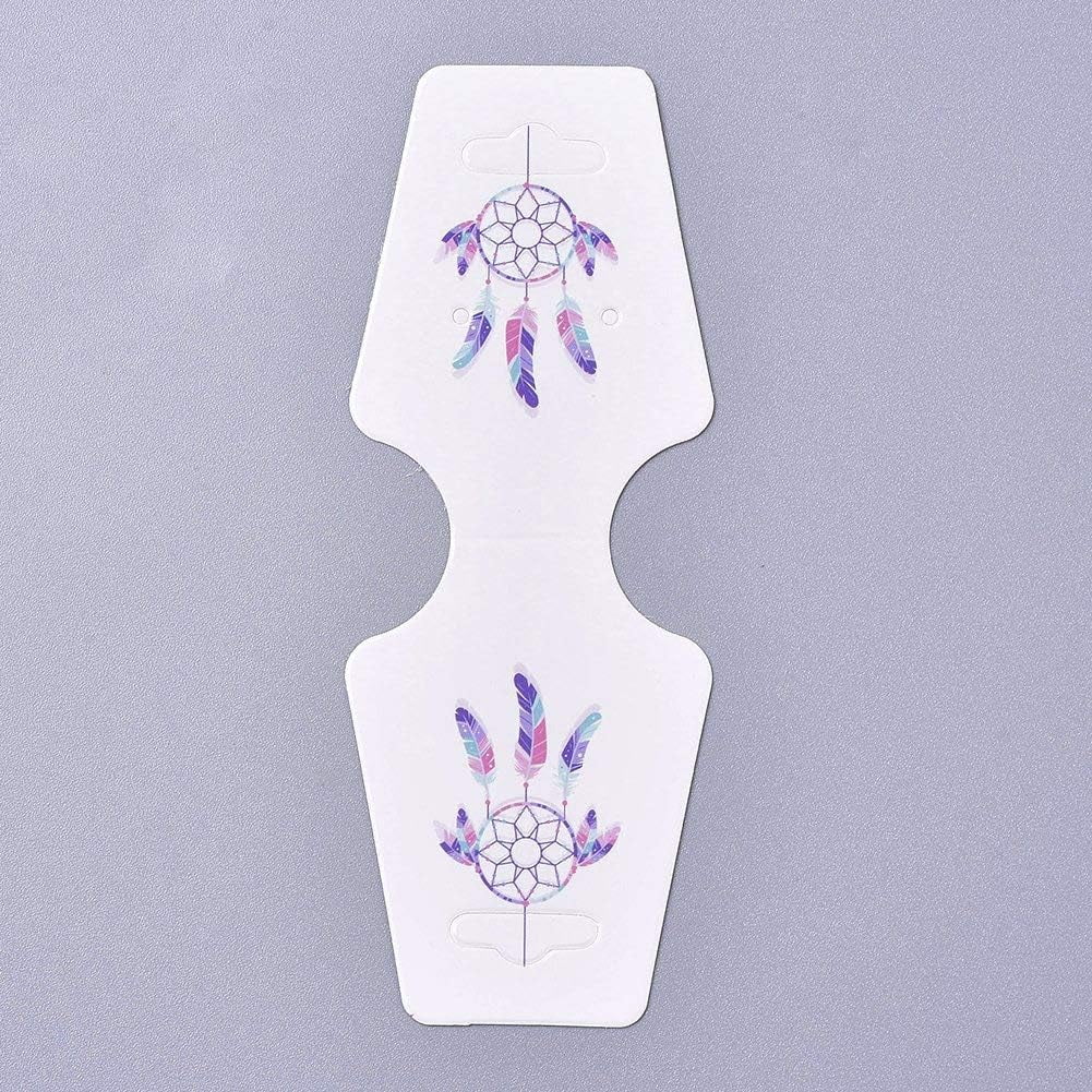 100Pcs Paper Jewelry Display Card Colorful Cardboard Fold Over Display ...