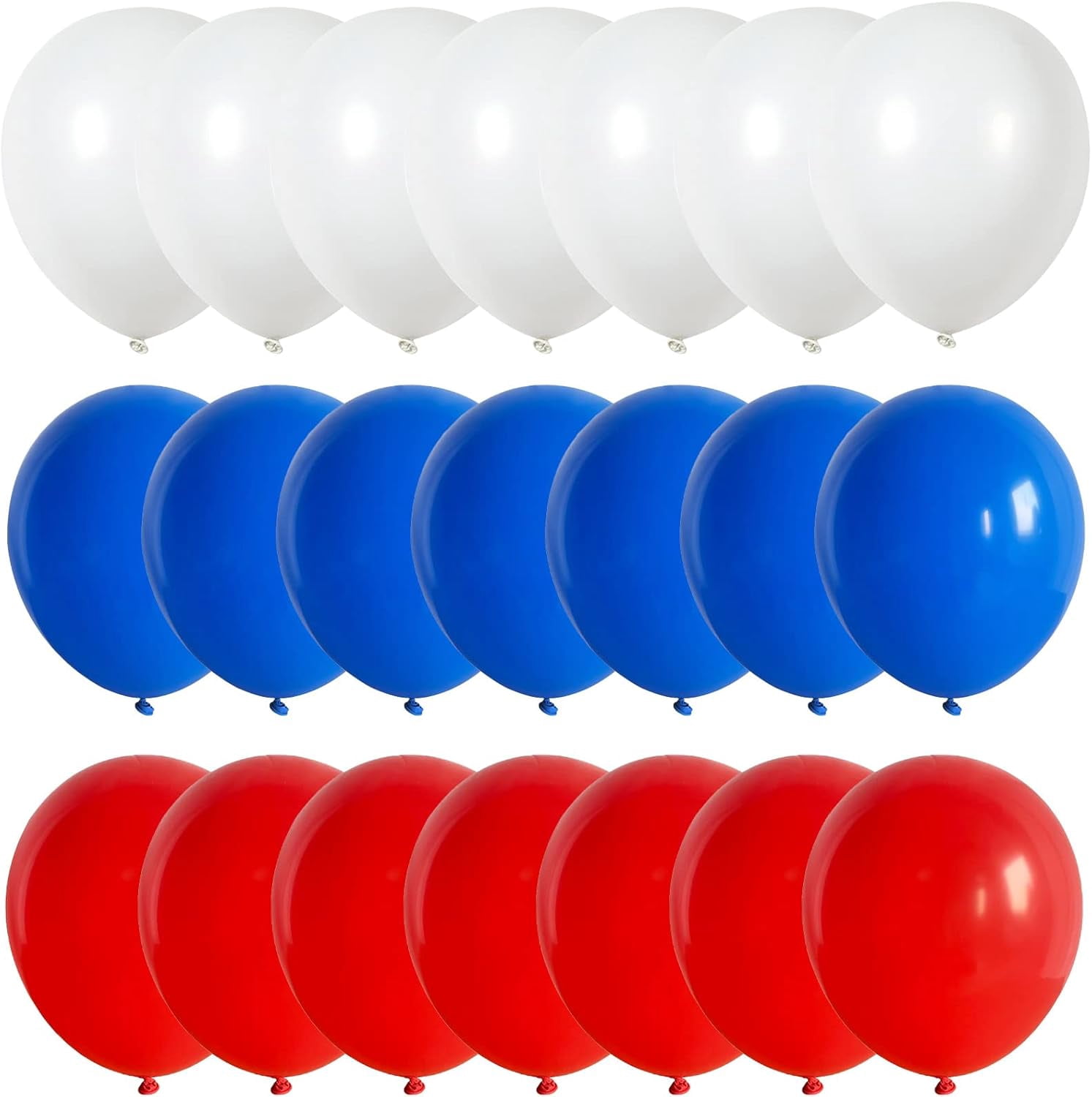 100Pcs Patriotic Latex Balloons 12" Red White Blue Balloons for 4th of ...