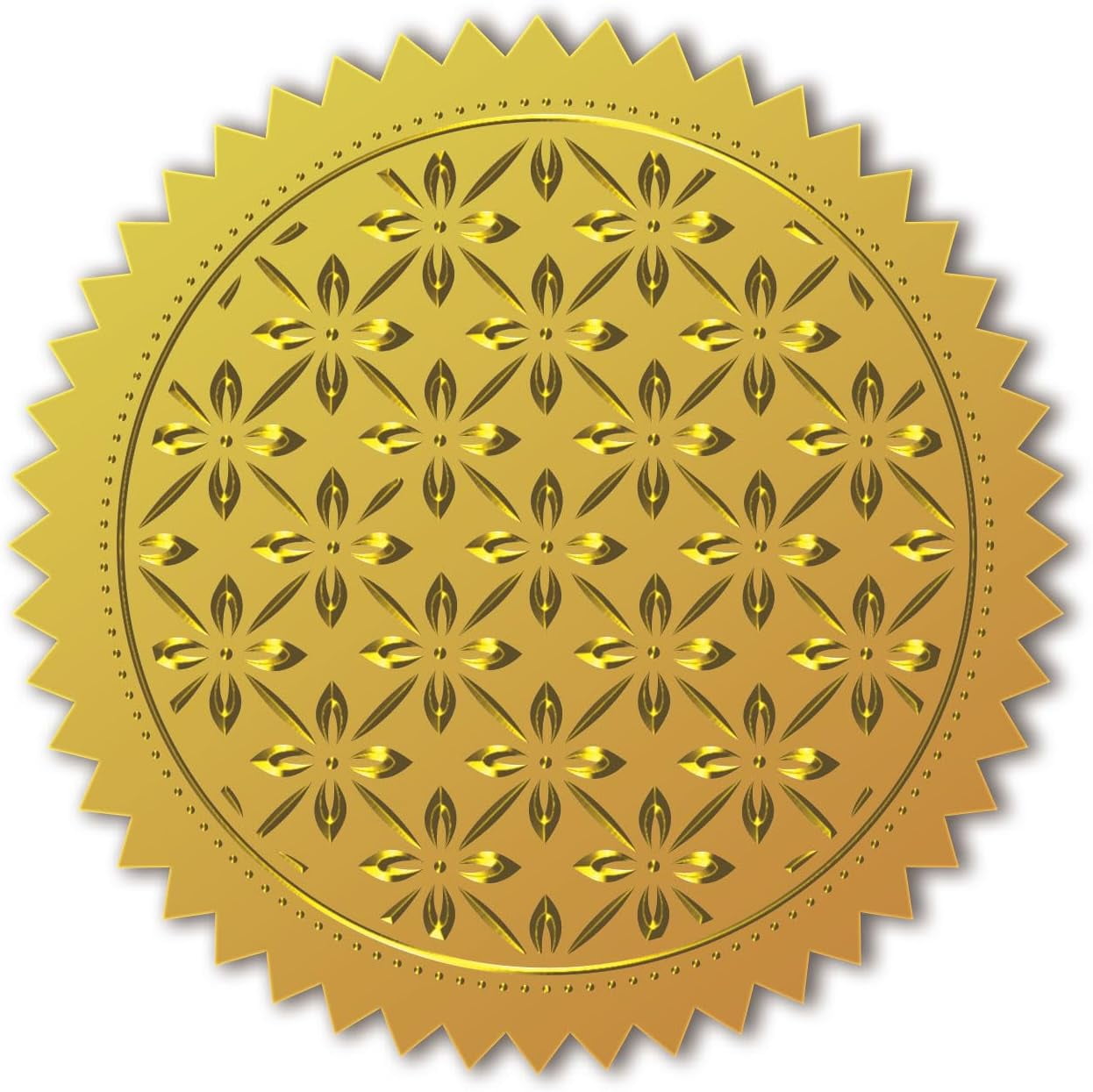 100Pcs Pattern Gold Foil Certificate Seals Foil Embossed Stickers Self ...