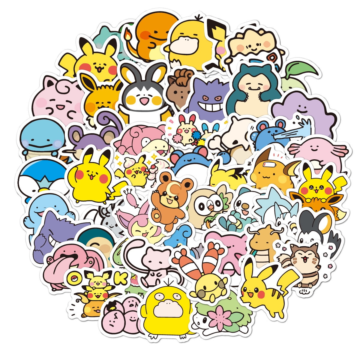 100Pcs Pikachu Stickers Animation Classic Cartoon Anime Stickers for ...