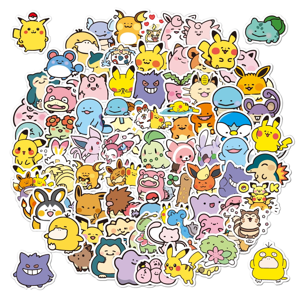 100Pcs Pikachu Stickers Animation Classic Cartoon Anime Stickers for ...