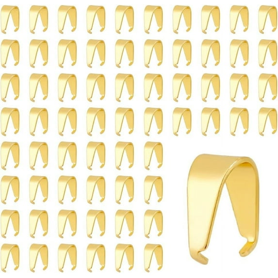 100Pcs Pinch Clip Clasp Stainless Steel Pinch Bails 18K Gold Plated ...