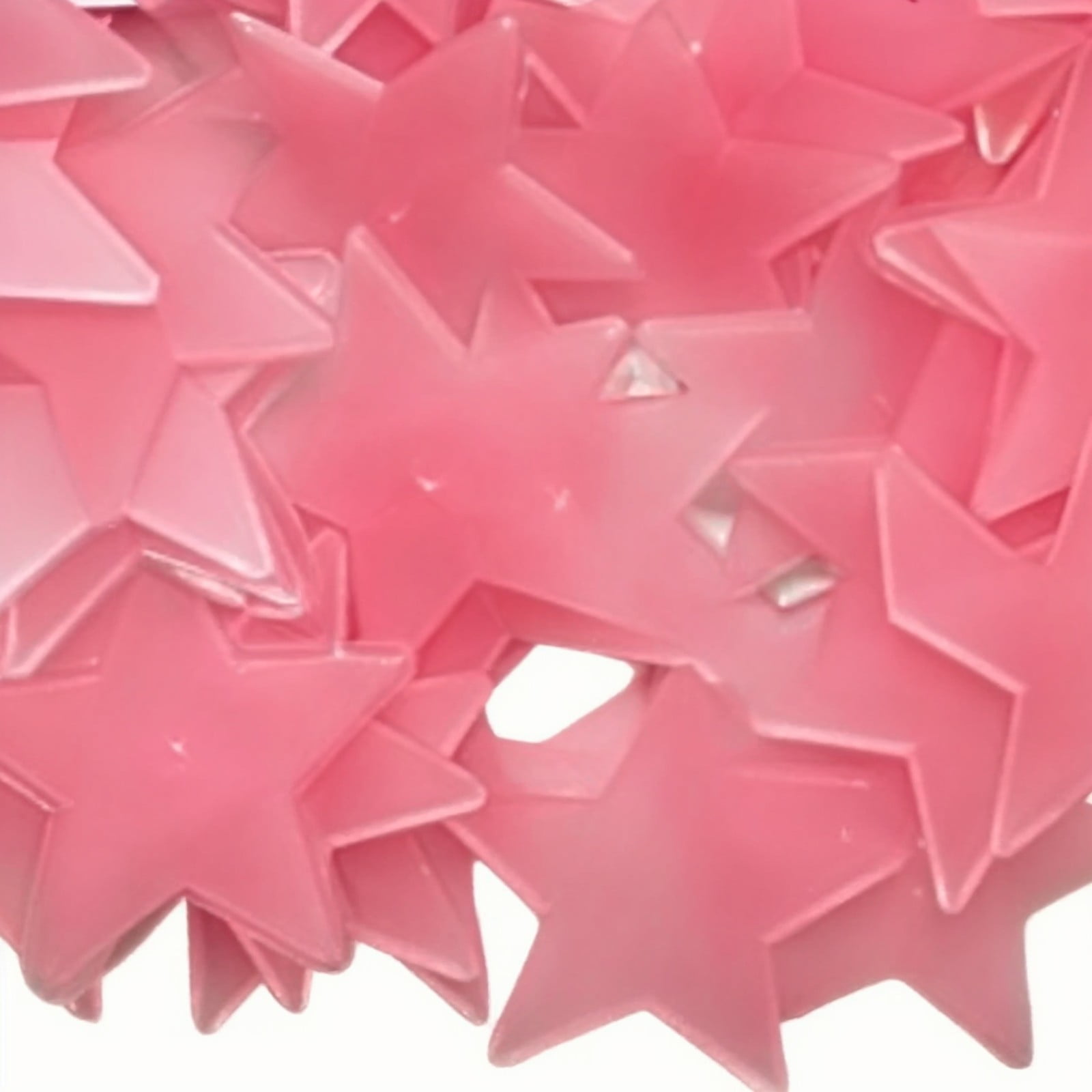 100Pcs Pink Glow in The Dark Luminous Stars Fluorescent Reusable ...