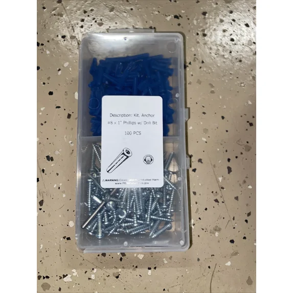 100Pcs Plastic Anchors#8 And Screws Kit With Drill Bit - Walmart.com