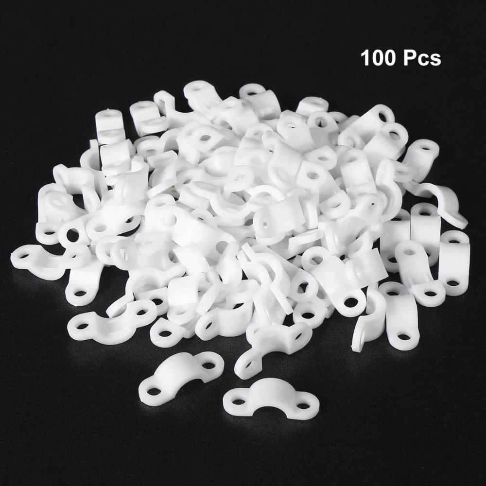 100Pcs Plastic Cable Holder Clamps Fixation Cable Fastener Clips Nylon ...