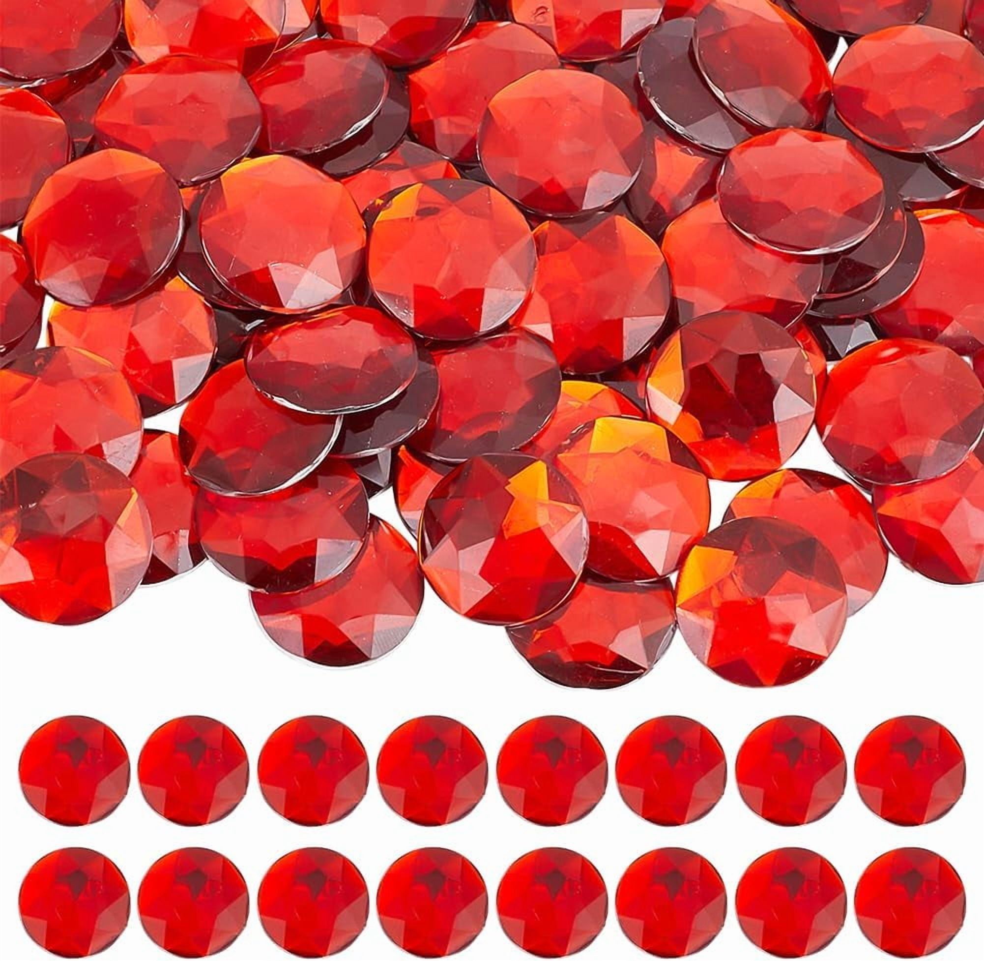 100Pcs Plastic Cabochons Flat Round Red 24.5~25x4mm for diy - Walmart.com