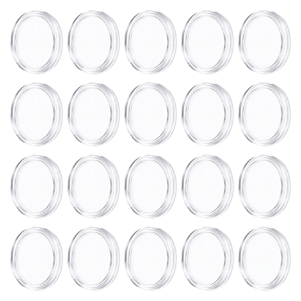 100Pcs Plastic Coin Collection Boxes Coin Protection Box Transparent ...