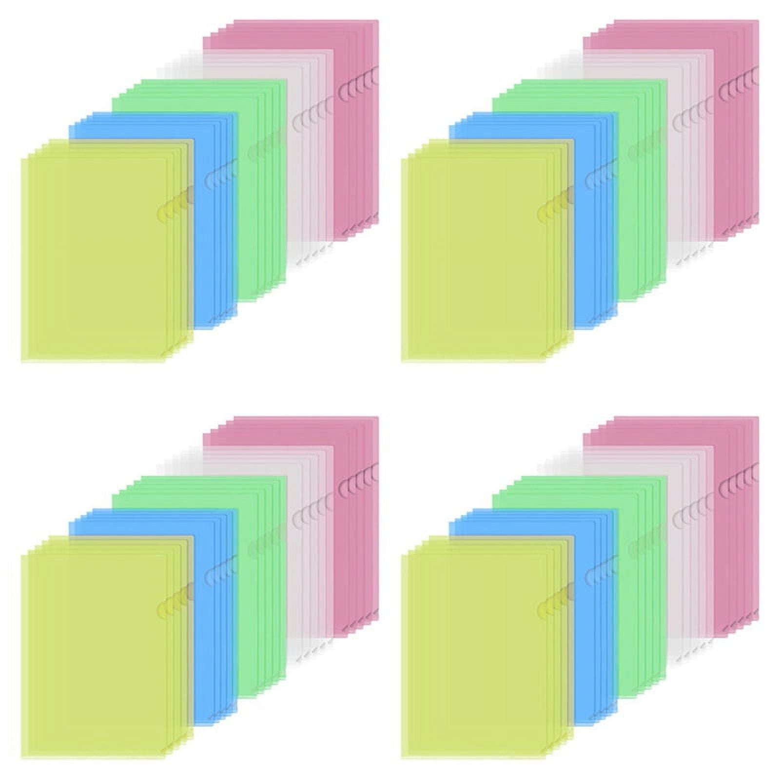 100Pcs Plastic Folders A4 Sleeves Wallets for Protection Files with Top ...