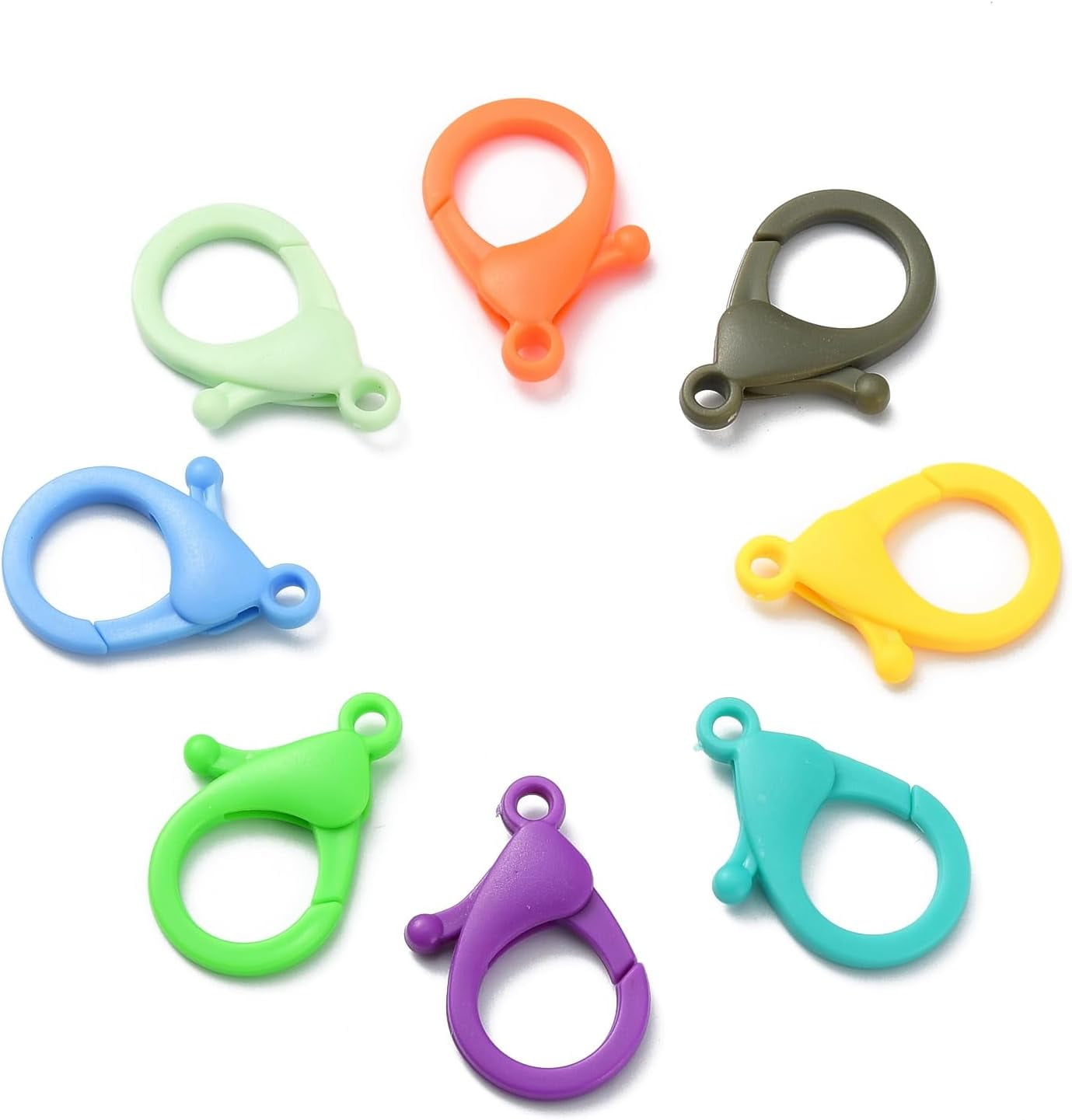 100Pcs Plastic Lobster Claw Clasps Mixed Color Lobster Clip Plastic ...