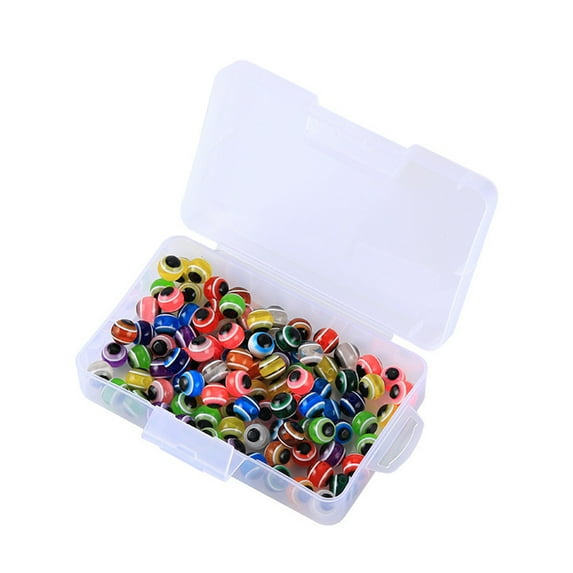 100Pcs Plastic Mixed Color Fishing Line Beads Fish Eye Shape Beads ...