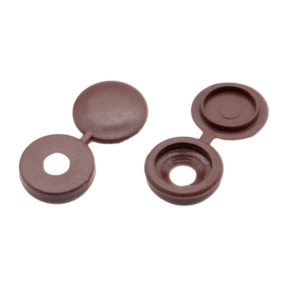 100Pcs Plastic Nut Cover Snap Protective For Car Furniture Dark Brown ...