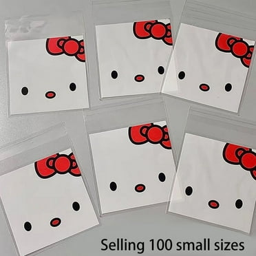 100Pcs Sanrioed Hello Kitty Printed Ziplock Bag Star Card Packing Self ...