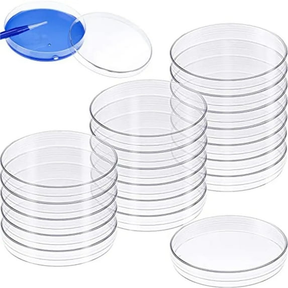 100Pcs Plastic Sterile Petri Dishes, Bacteria Culture Dish With Lids ...