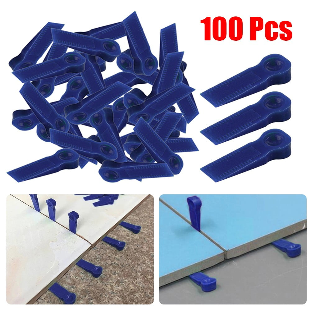 100Pcs Plastic Tile Spacers Reusable Positioning Clips Wall Flooring ...