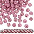 100Pcs Polymer Clay Rhinestone Round Beads with 10Pcs Brass Rhinestone ...