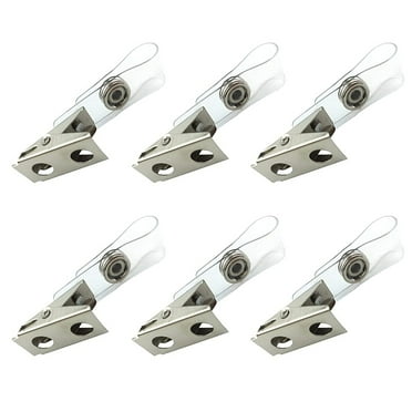 25 Pack - ID Holder Badge Clips with Clothing Friendly Tip - Metal ...