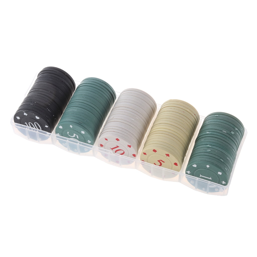 100Pcs Professional Plastic Poker Chip Teaching Coin Card Game Chip ...