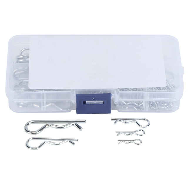 100Pcs R Cotter Pins Tractor Pin Clips With Plastic Box Assortment Kit ...