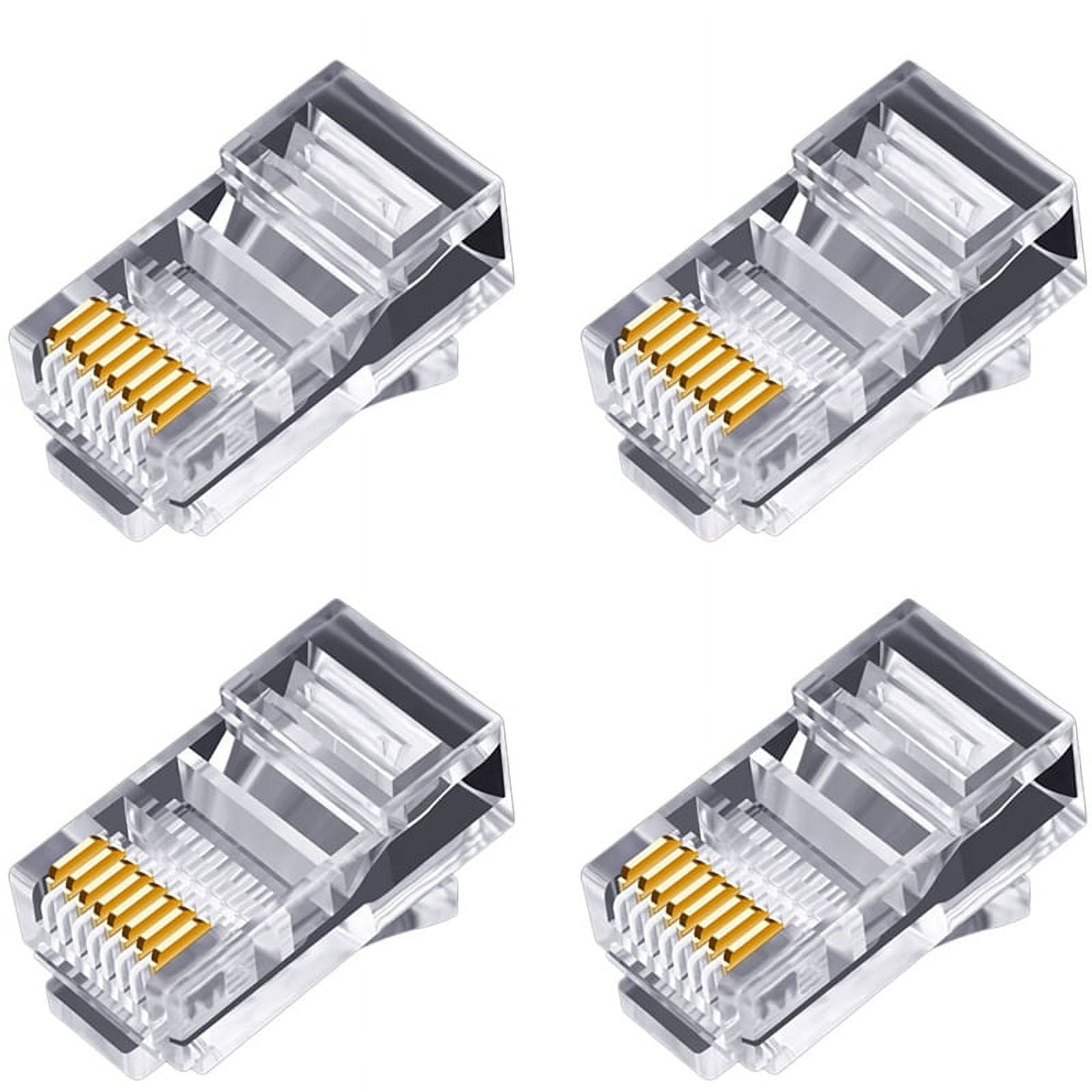 100Pcs RJ45 Connector 6U Gold Plated Pass Through Ethernet Cables ...