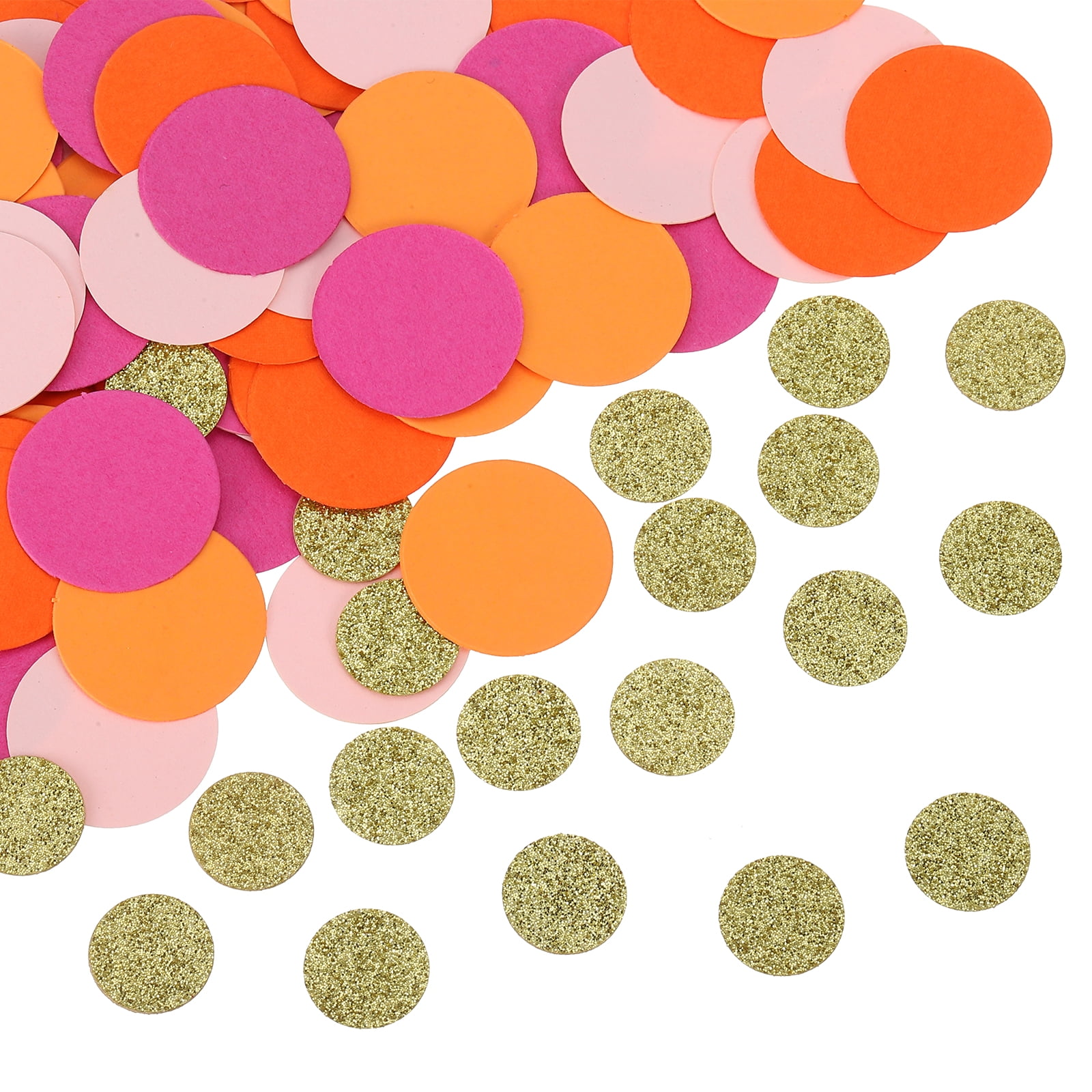 100Pcs Round Confetti Glitter Confetti Decor,Rose Red,Orange,Pink ...