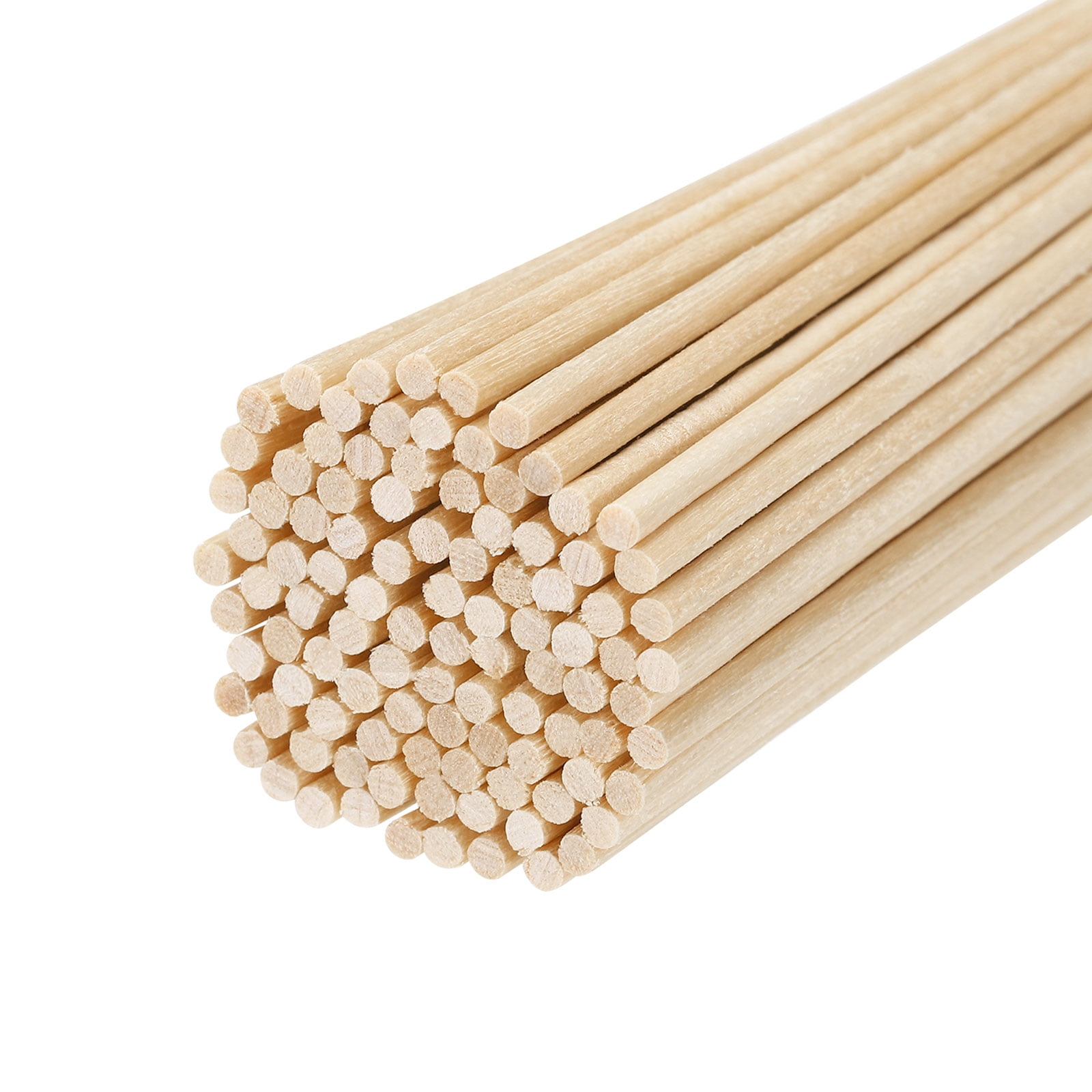 100Pcs Round Wood Sticks 1/12x6" Dowel Rod Unfinished Hardwood Stick ...