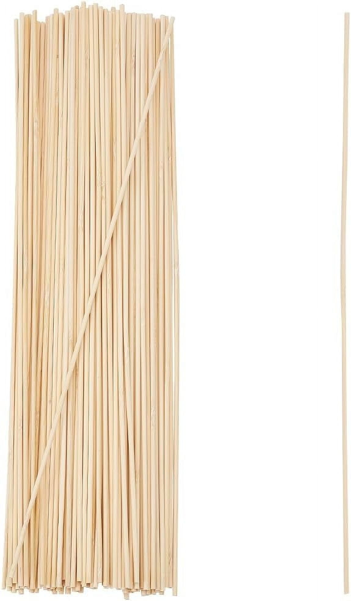 100Pcs Round Wood Sticks 15.7 inch Long Unfinished Wooden Strips 3m ...