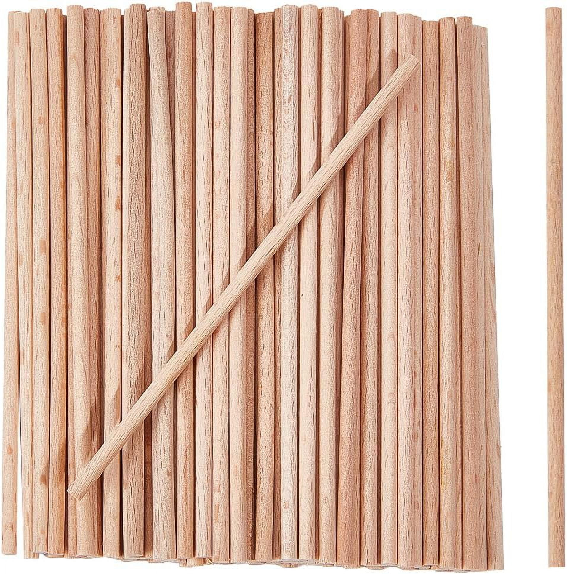 100Pcs Round Wood Sticks 3.9 inch Long Unfinished Wooden Strips 3mm ...