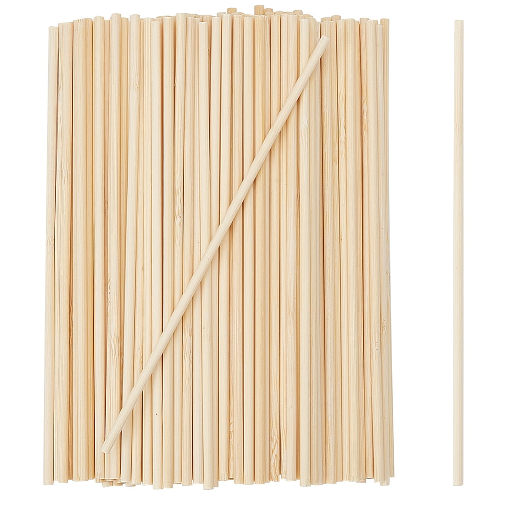 100Pcs Round Wood Sticks 7.9 inch Long Unfinished Wooden Strips 3mm ...