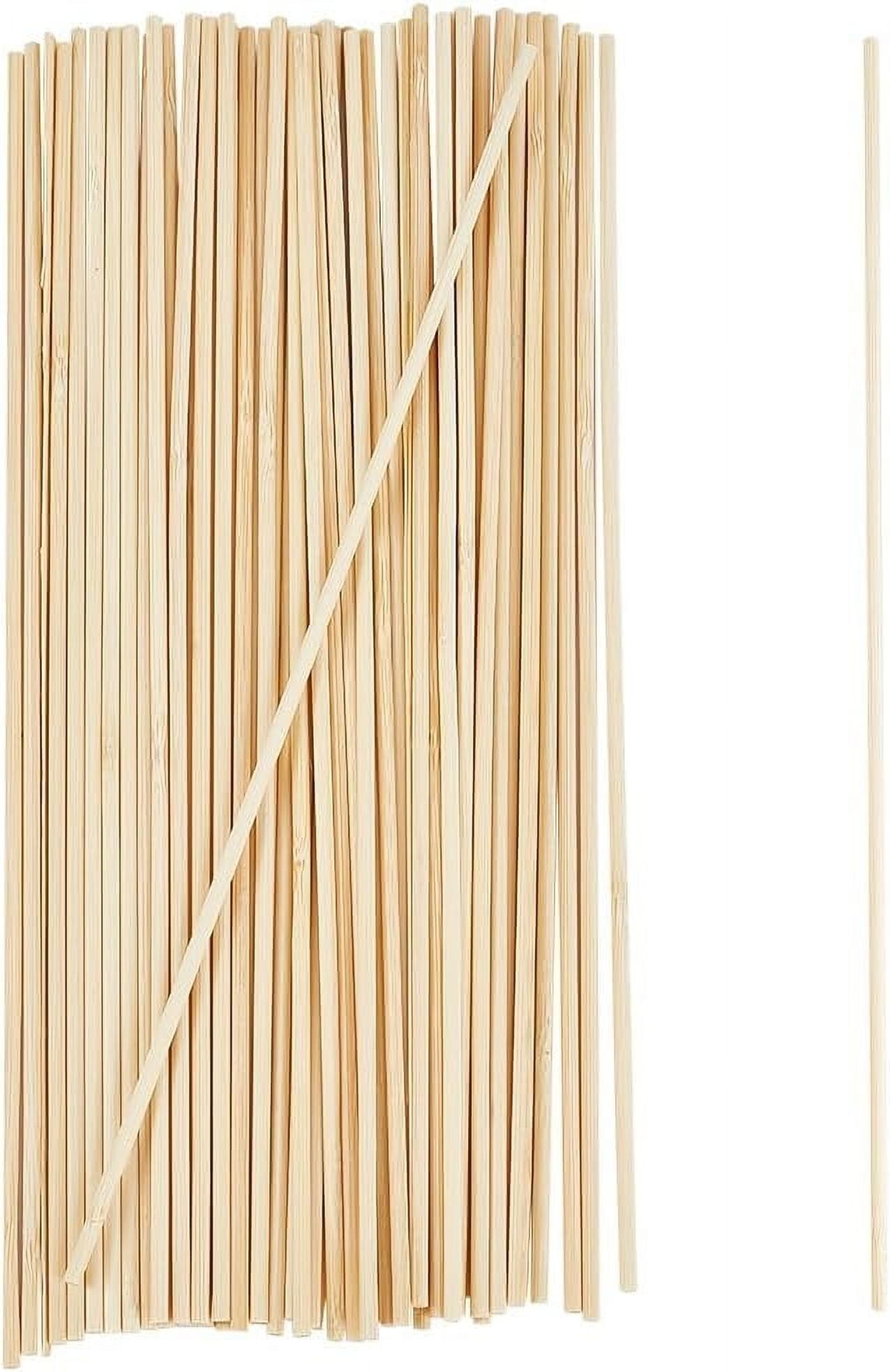 100Pcs Round Wood Sticks 9.8 inch Long Unfinished Wooden Strips 3mm ...