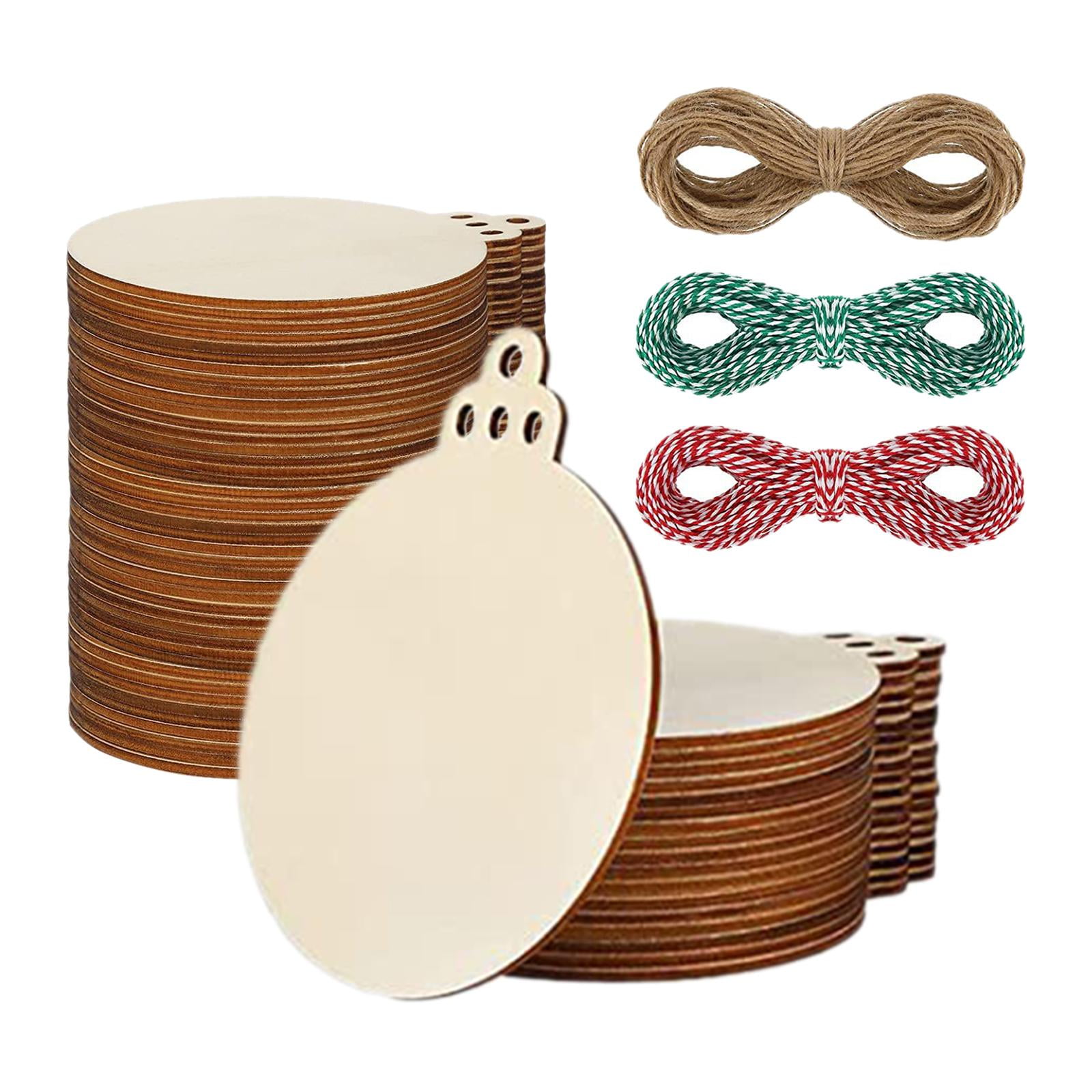 100Pcs Round Wood Tag Hanging Gift Tags Round Circles DIY Hanging Tag ...