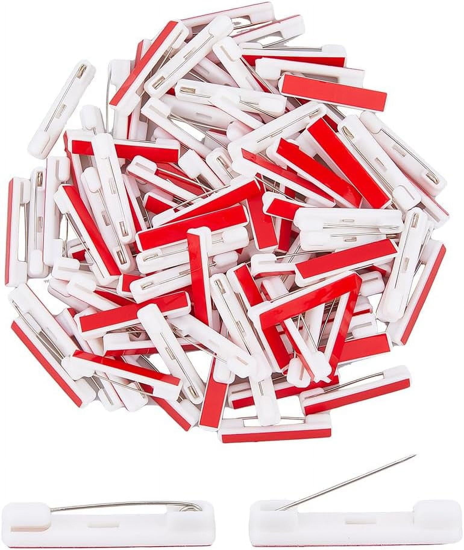 100Pcs Safety Bar Pins Self Adhesive Pin Name Tag Pins Plastic Badge ...